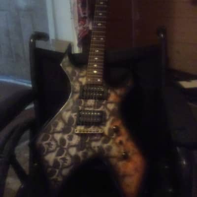 BC Rich Warlock Body art collection 2004 - Skull wrap body | Reverb