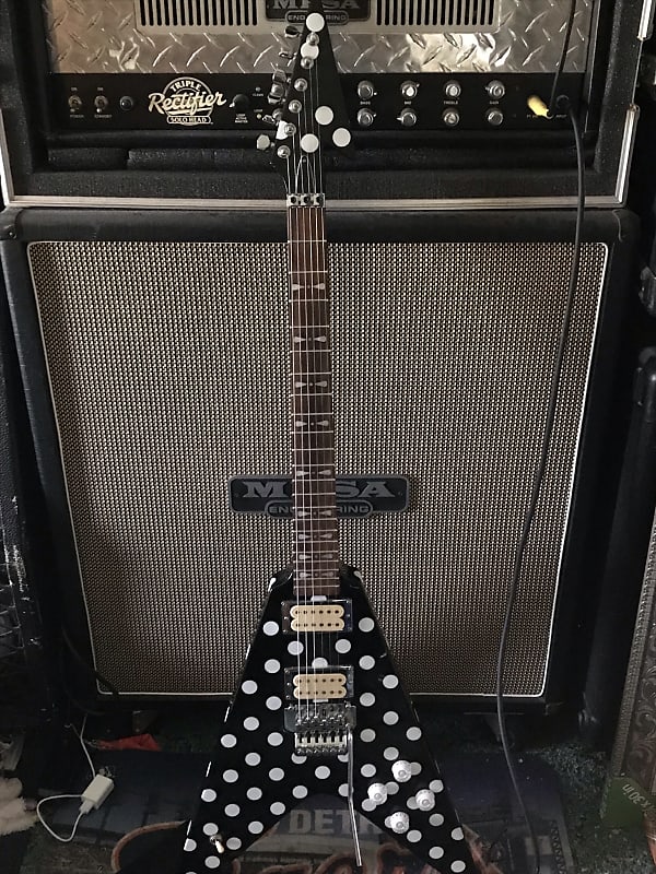 Randy Rhoads Polka Dot Flying V Black/White | Reverb