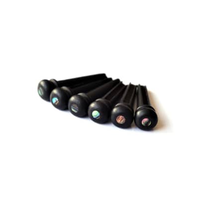 Hand Crafted Ebony and Abalone Bridge Pins | Reverb UK