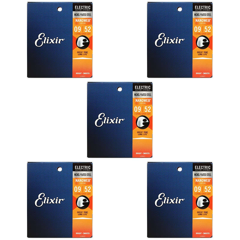 Elixir Strings 12007 Nanoweb Electric Guitar Strings - | Reverb