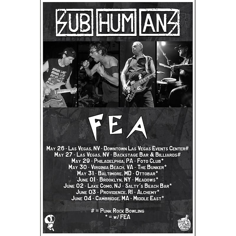 SUBHUMANS | FEA Spring Tour 2024 Ltd Ed RARE Poster! UK | Reverb