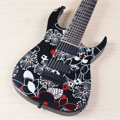 39 Inch 8 String Custom Electric Guitar, Solid Basswood Body, | Reverb