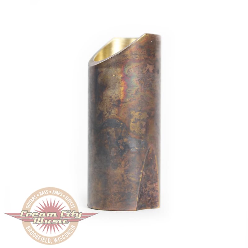 The Rock Slide Original Aged Brass Guitar Slide Large | Reverb