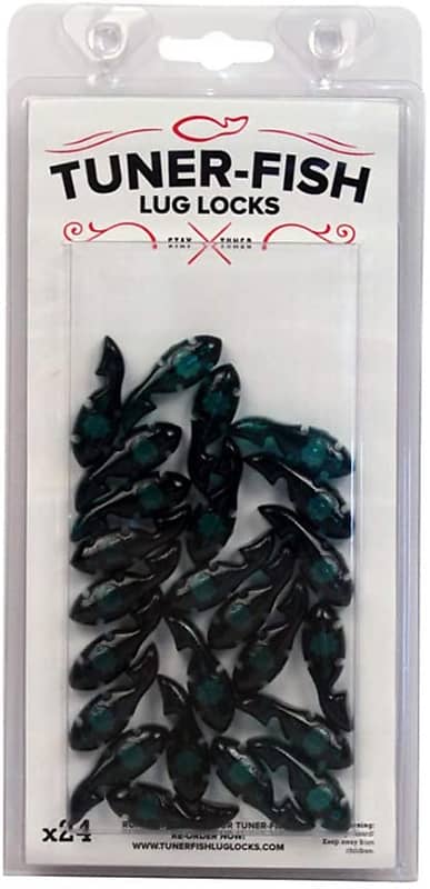Tuner Fish Lug Locks 24pk Black w/Lanyard | Reverb