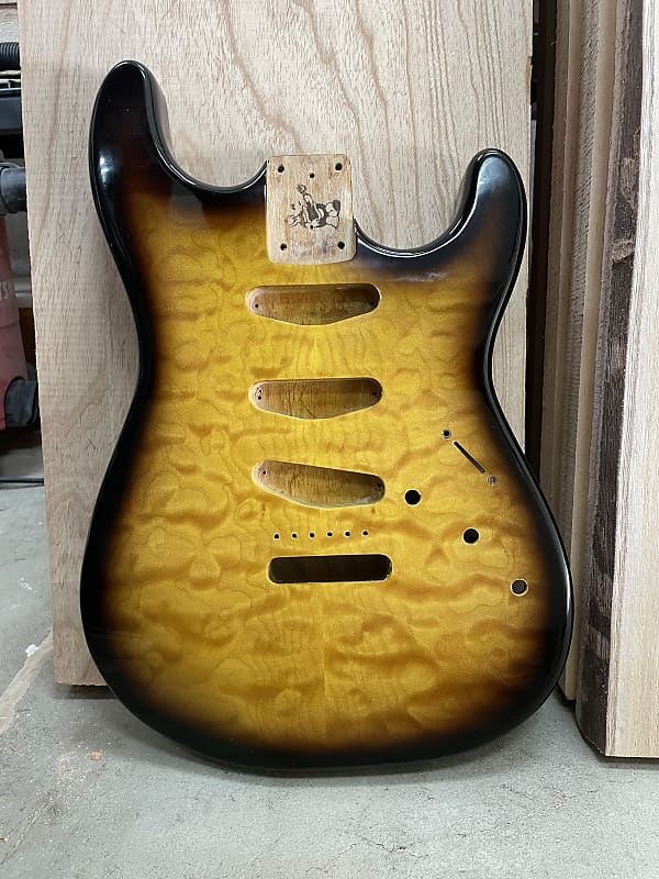 Warmoth Strat Body - Swamp Ash with Quilted Maple Top - Thin | Reverb