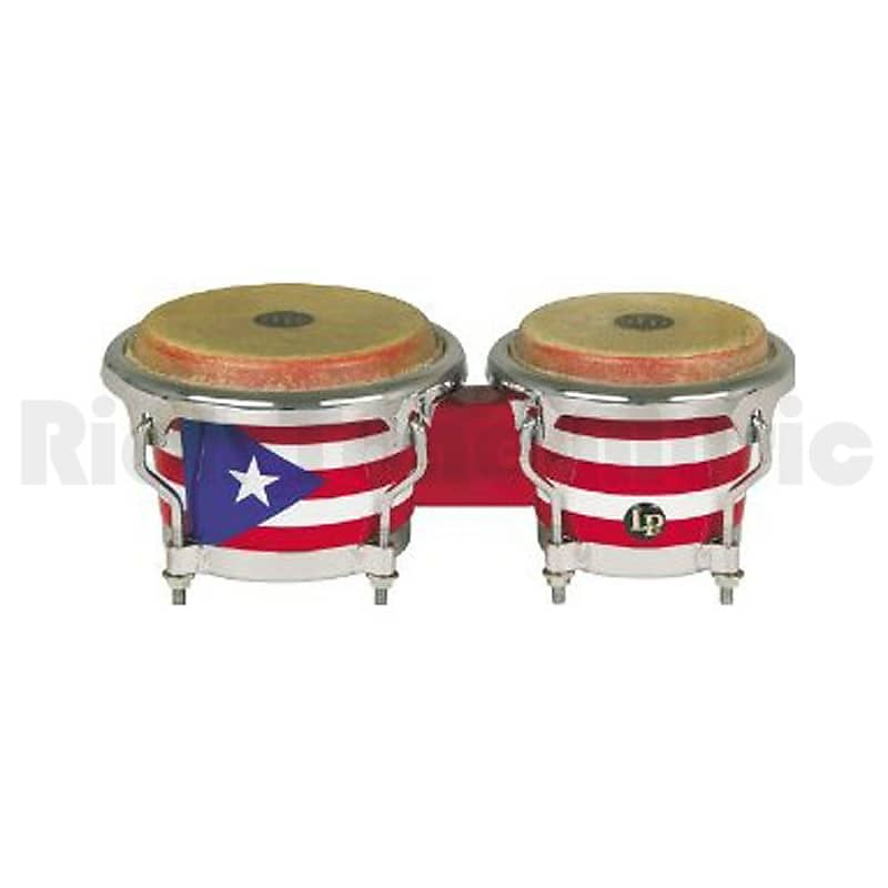 Latin Percussion LPM199-PR Puerto Rican Flag Wood Bongos | Reverb