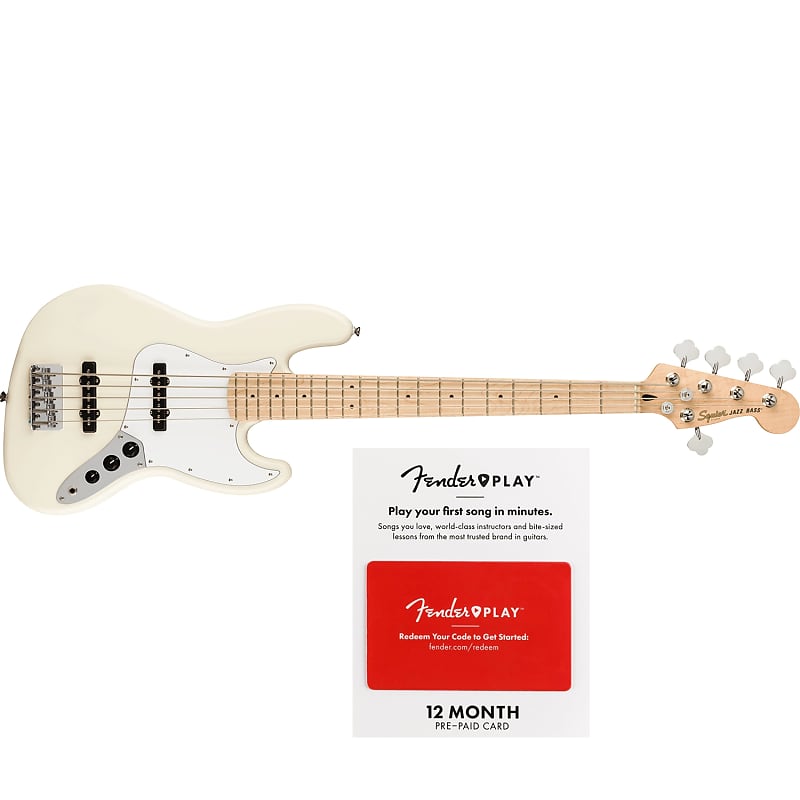 Fender Squier Affinity Jazz Bass V 5-String, Olympic White, | Reverb
