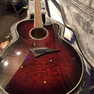 Dean 12 String Acoustic Electric 2010 Red Flame | Reverb