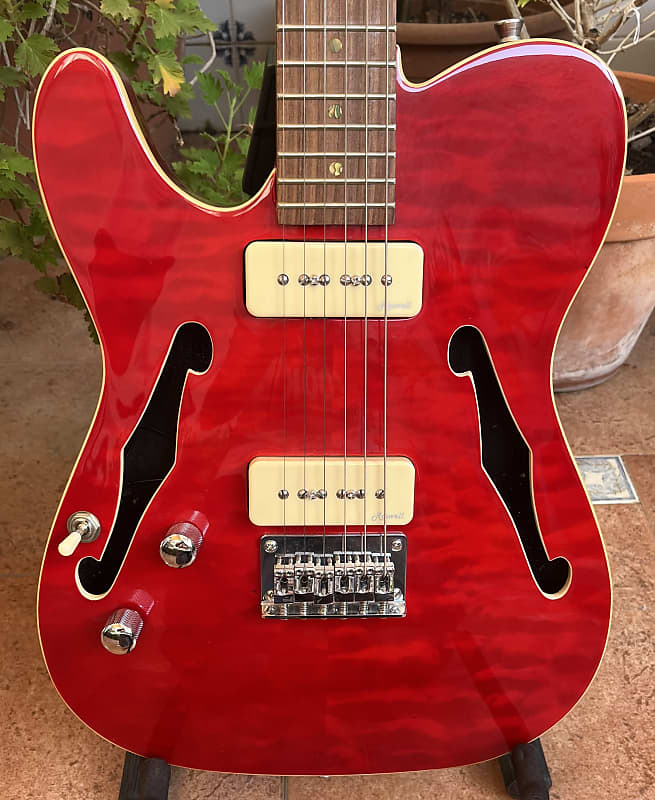 Harley Benton TE-90QM LH Trans Red 2010s - Left handed | Reverb