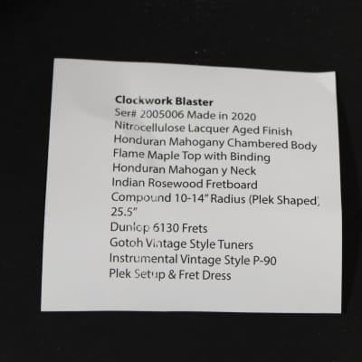 2020 Clockwork Guitars Blaster - Aged Amber Nitro | Reverb