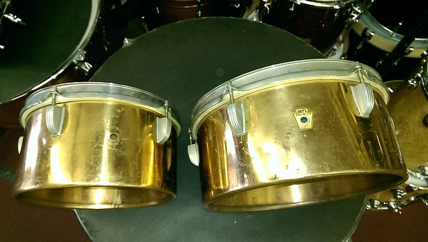 WFL (Ludwig) Timbales late 50's Copper 10 1/2" and 13" Calf | Reverb