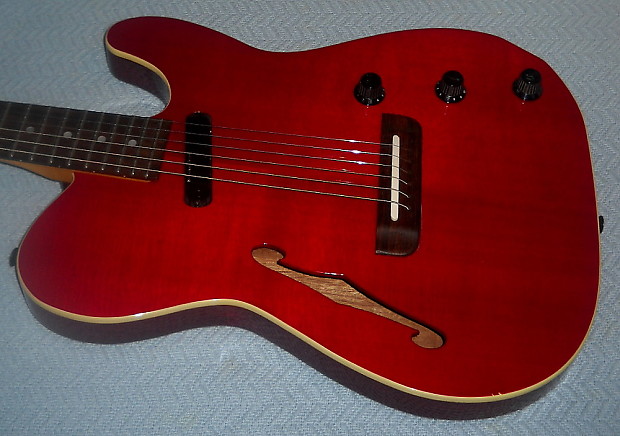 Fender Telecaster Thinline HMT TLAC-100 1990 Crimson Trans | Reverb