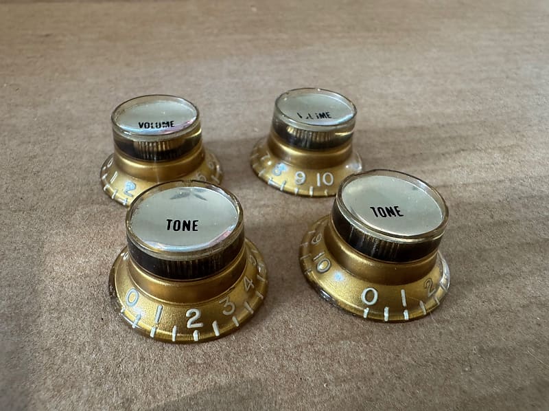 Gibson Vintage 1961 Gold Reflector Knobs ES-335 330 175 125 | Reverb