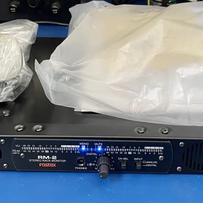 Fostex RM-2 stereo rack mount powered monitor speaker 2000s | Reverb