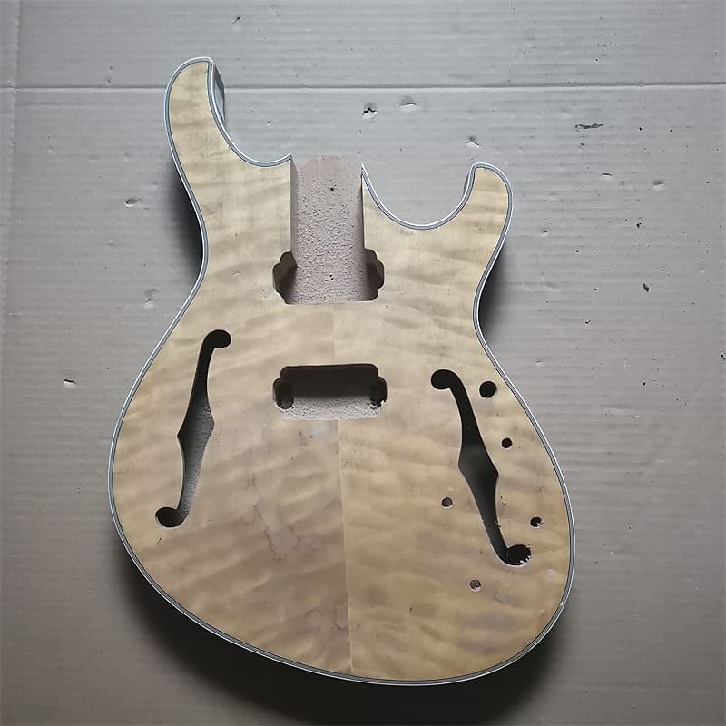 Semi Hollow Body Quilted Maple Top Guitar Body Project | Reverb