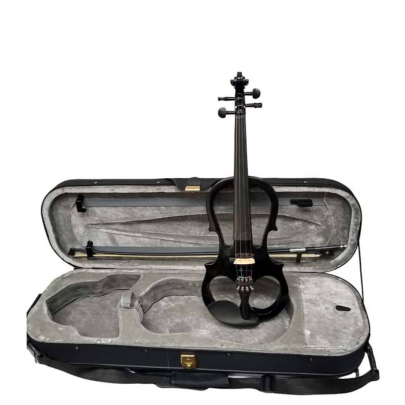 Vienna Strings Electra Violin Shaped - Black Polish | Reverb