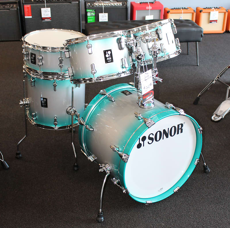 Sonor Sonor AQ2 Maple Studio Set Shell Pack- Aqua Silver | Reverb Sonor Sonor AQ2 Maple Studio Set Shell Pack- Aqua Silver | Reverb