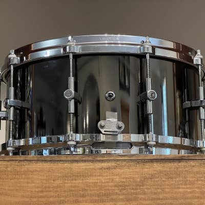 Custom Cast Steel 6.5"x14 Black Chrome 5/3/5mm Snare Drum | Reverb