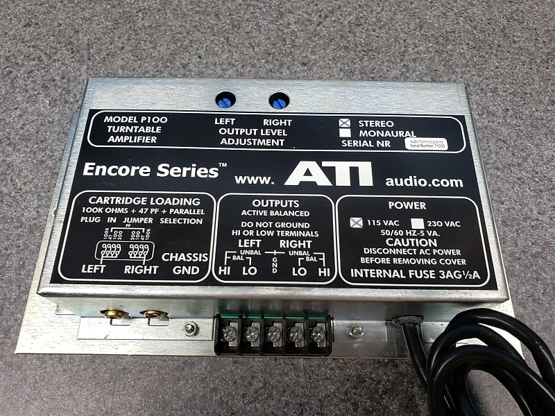ATI Model P100 Encore Series Stereo Turntable Amplifier | Reverb