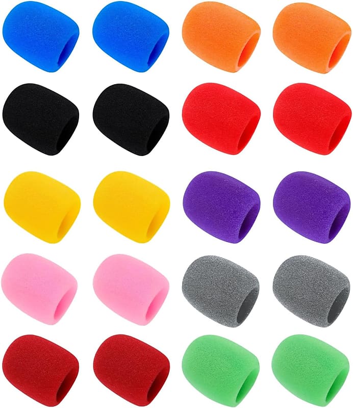 20PCS Microphone Cover Colorful Mic Windscreen Foam Covers | Reverb