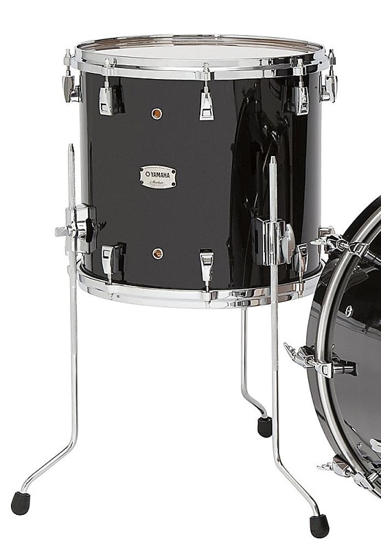 YAMAHA Absolute Hybrid Maple 16 inch Floor Tom, Solid Black , | Reverb