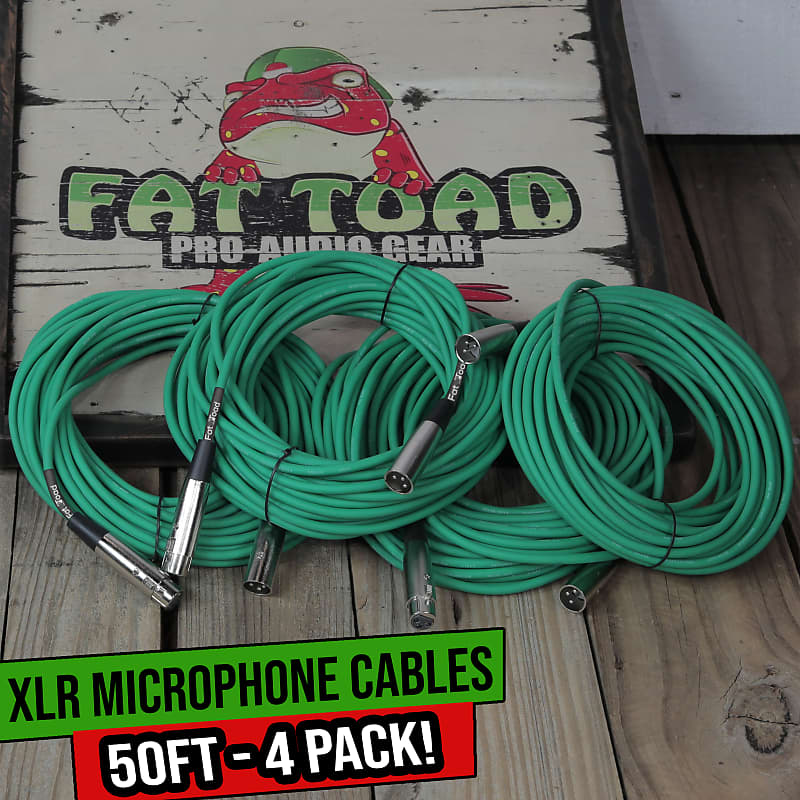 FAT TOAD Microphone XLR Cables 50Ft - 4 LOT Studio Mic Cord | Reverb
