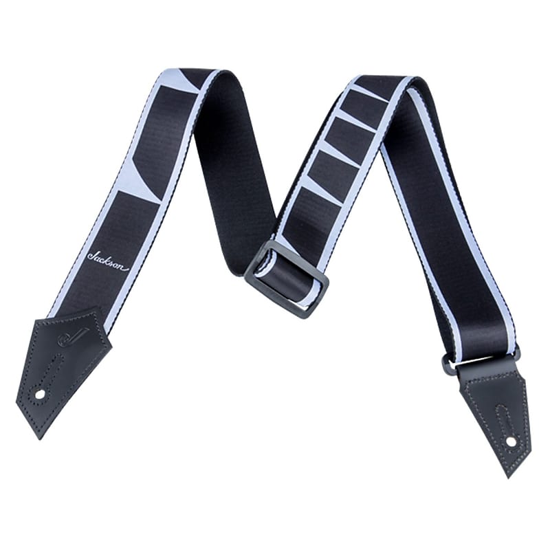 Jackson Shark Fin Inlay Guitar Strap - BLACK/WHITE, | Reverb