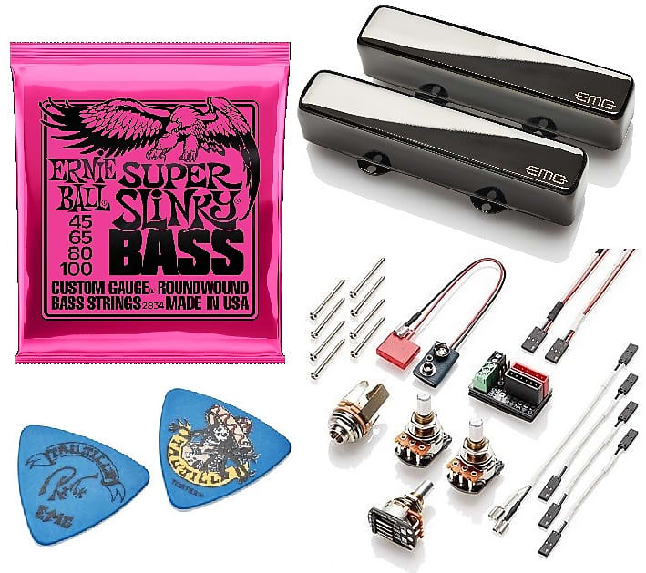 EMG Robert Trujillo Of Metallica RT Rip Tide Set Black Chrome | Reverb