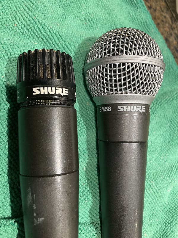 Lot of 2 Nice Shure Microphones SM57 & SM58 in Shure Pouch | Reverb