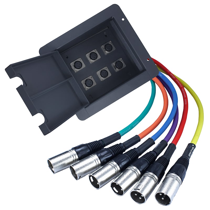 Recessed Floor stage box 6 XLR FEMALE with plug in | Reverb