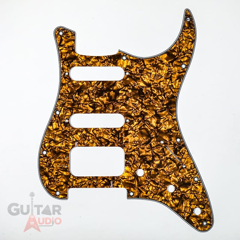 D'Andrea Pro Stratocaster 11-Hole HSS Pickguard, Gold Pearl, | Reverb