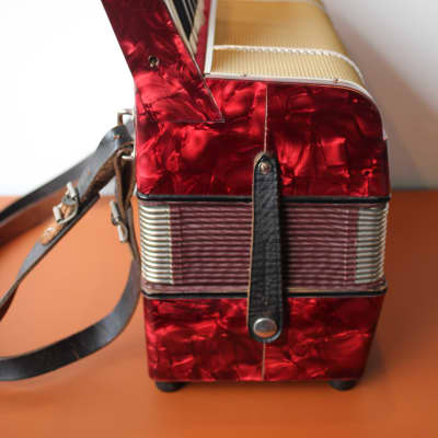 Argus 25-Key 12-Bass mini piano accordion - Red | Reverb