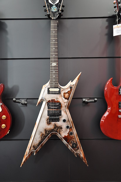 Dean Razorback Dimebag RUST Hand airbrushed rusted metal | Reverb