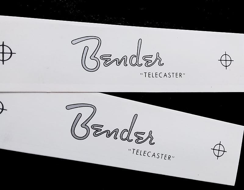 Bender Two Guitar Headstock Waterslide Decals Black and | Reverb