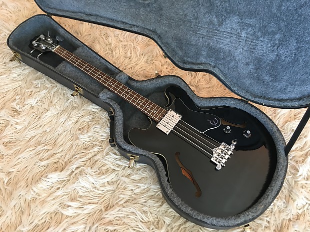 1997 Epiphone Rivoli Ebony (EB) Black Bass Guitar MIK | Reverb