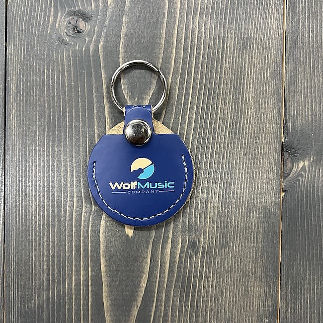 Levy's Double-Sided Leather Key Fob/Pickholder - Blue | Reverb