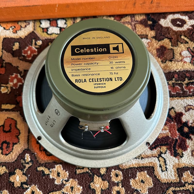 Vintage 1973 Celestion Greenback G12H 30w 16ohm T1217 12" | Reverb