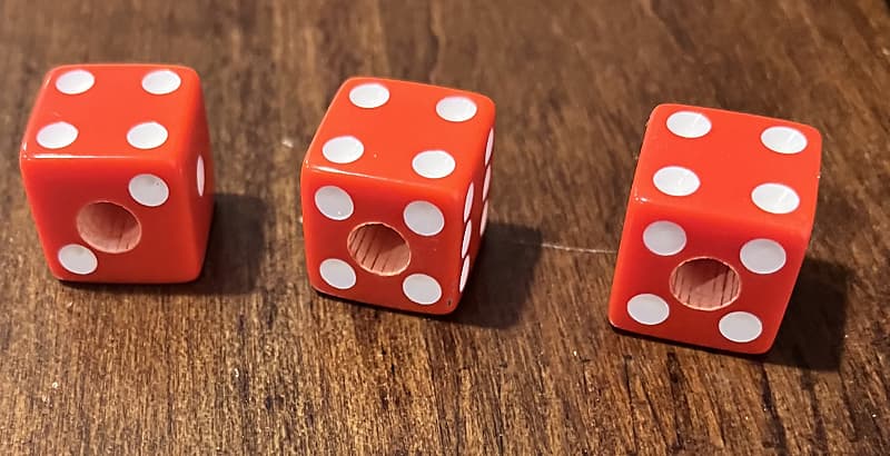 Red Dice Volume and/or Tone Knobs, Fits Split Shaft Design | Reverb