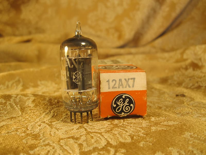 Single Vintage NIB NOS GE 12AX7 Vacuum Tube Short Gray Plates | Reverb