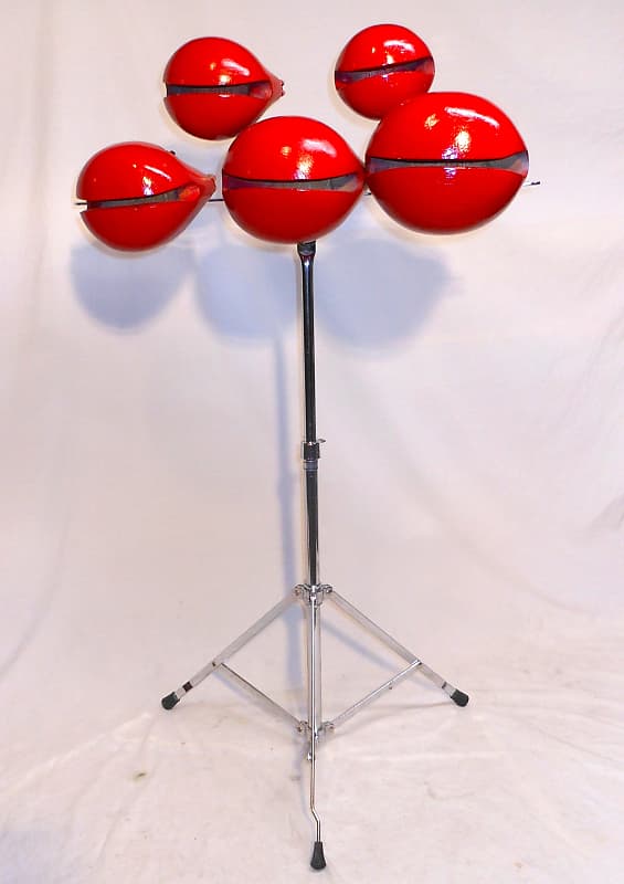 Ludwig Vintage 1967 Red Temple Blocks w/Ludwig Stand | Reverb