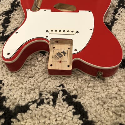 XGP Fiesta red double bound telecaster body semi loaded | Reverb