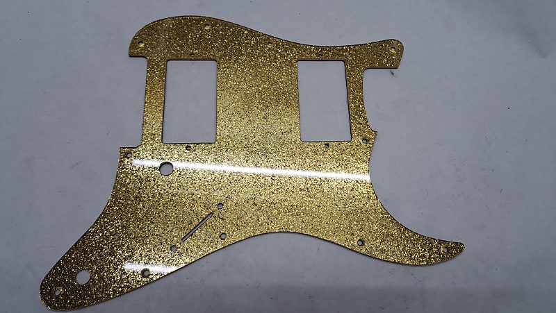 Gold Glitter HXH HH pickguard Fits Fender Strat Stratocaster | Reverb