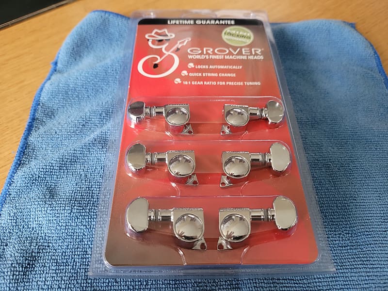 Grover 406C Mini Rotomatic 18:1 Locking Guitar Machine Heads | Reverb
