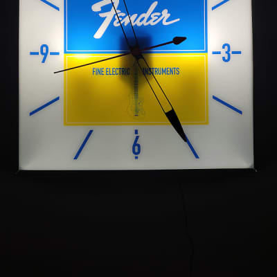 1963 Fender Musical Instruments Dealer Style Light-Up Clock | Reverb