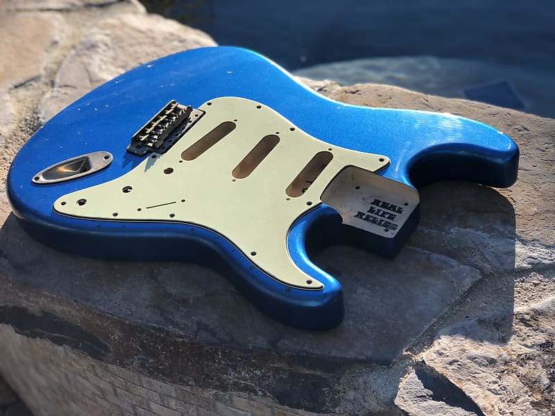 Real Life Relics Strat Stratocaster Body Aged Lake | Reverb Australia