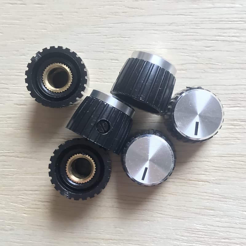 Set of 6x Silver Marshall Reproduction amplifier control | Reverb