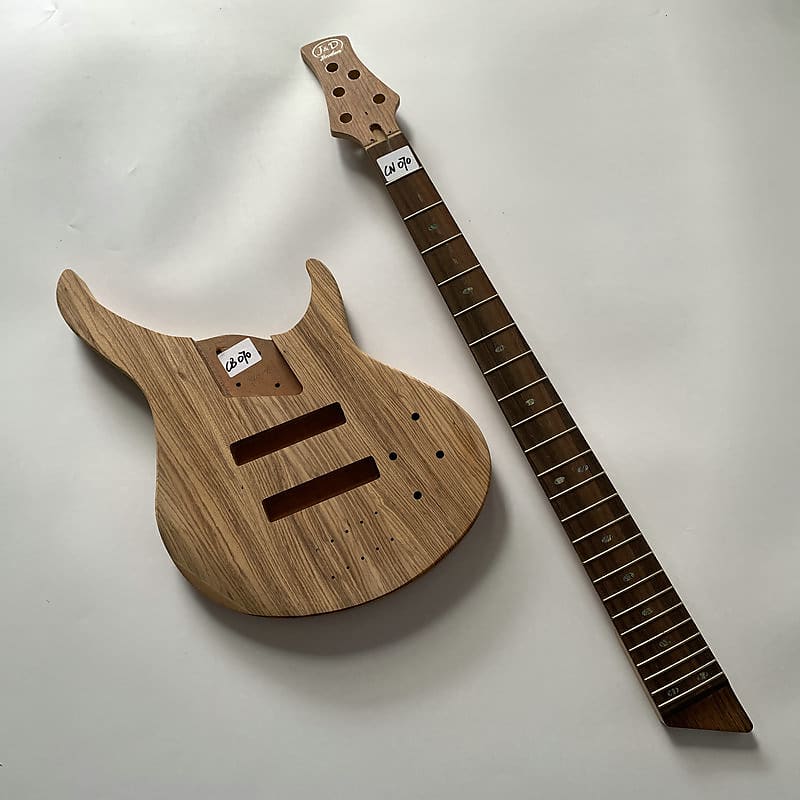 Wenge Wood Top 5 String Bass Guitar Body with Maple Neck | Reverb
