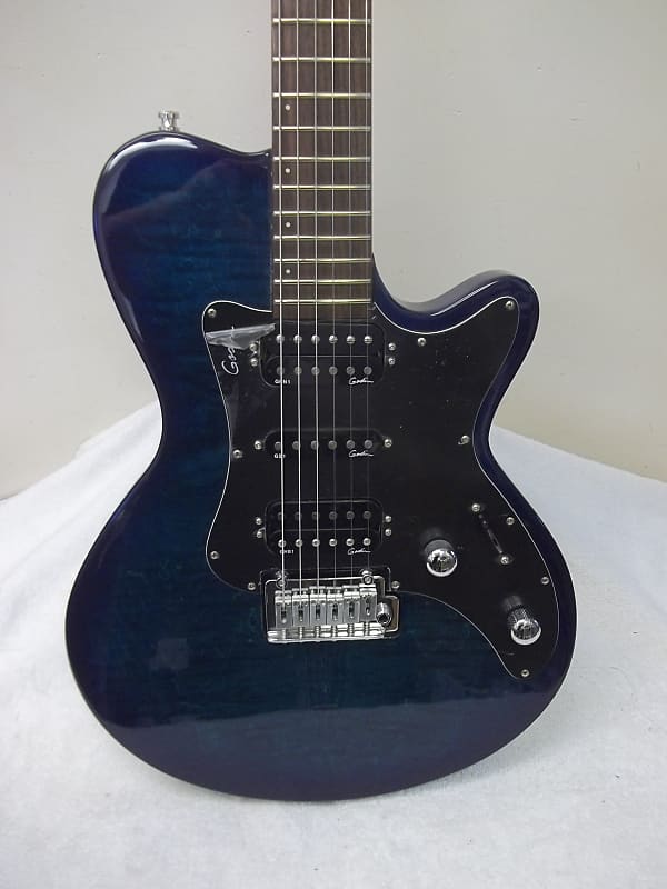 Godin SDXT transparent blue flametop | Reverb Canada