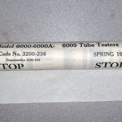 Hickok 6000 6000a 6005 tube tester roll chart | Reverb