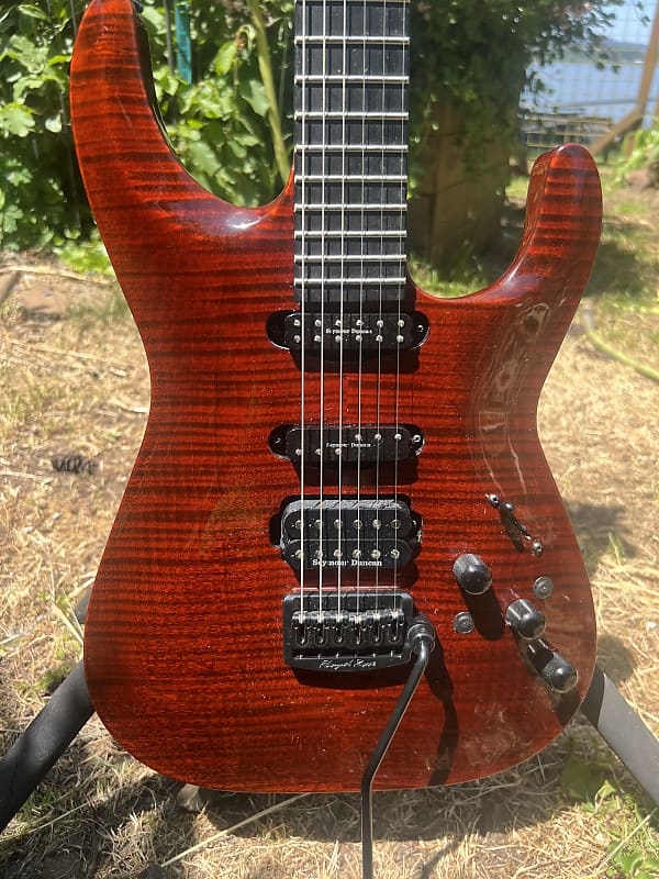 Warmoth Soloist 2019 - 5A Flamed Maple tiger stripe Brown Top | Reverb